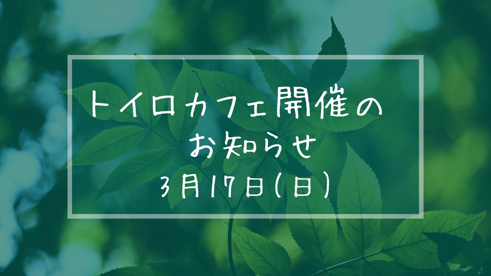 トイロカフェ 3月17日(日)＠あびこ市民プラザ和室 - 地球のトイロな子どもたち